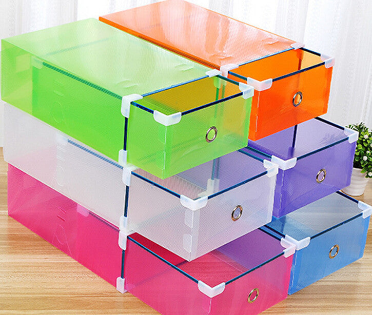Candy color Metal-edged Drawer Type Plastic storage box Storage Shoe B