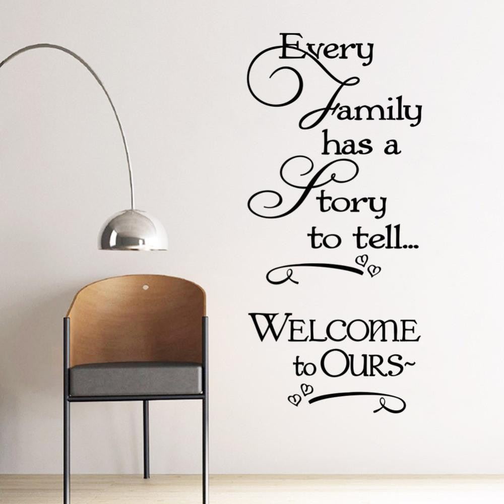 Welcome to Ours wall stickers every Family has a story quotes wall dec
