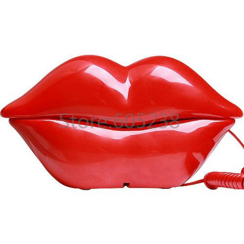 Analog Telephone Red Lips Telephone Novelty Lips Kiss Telephone